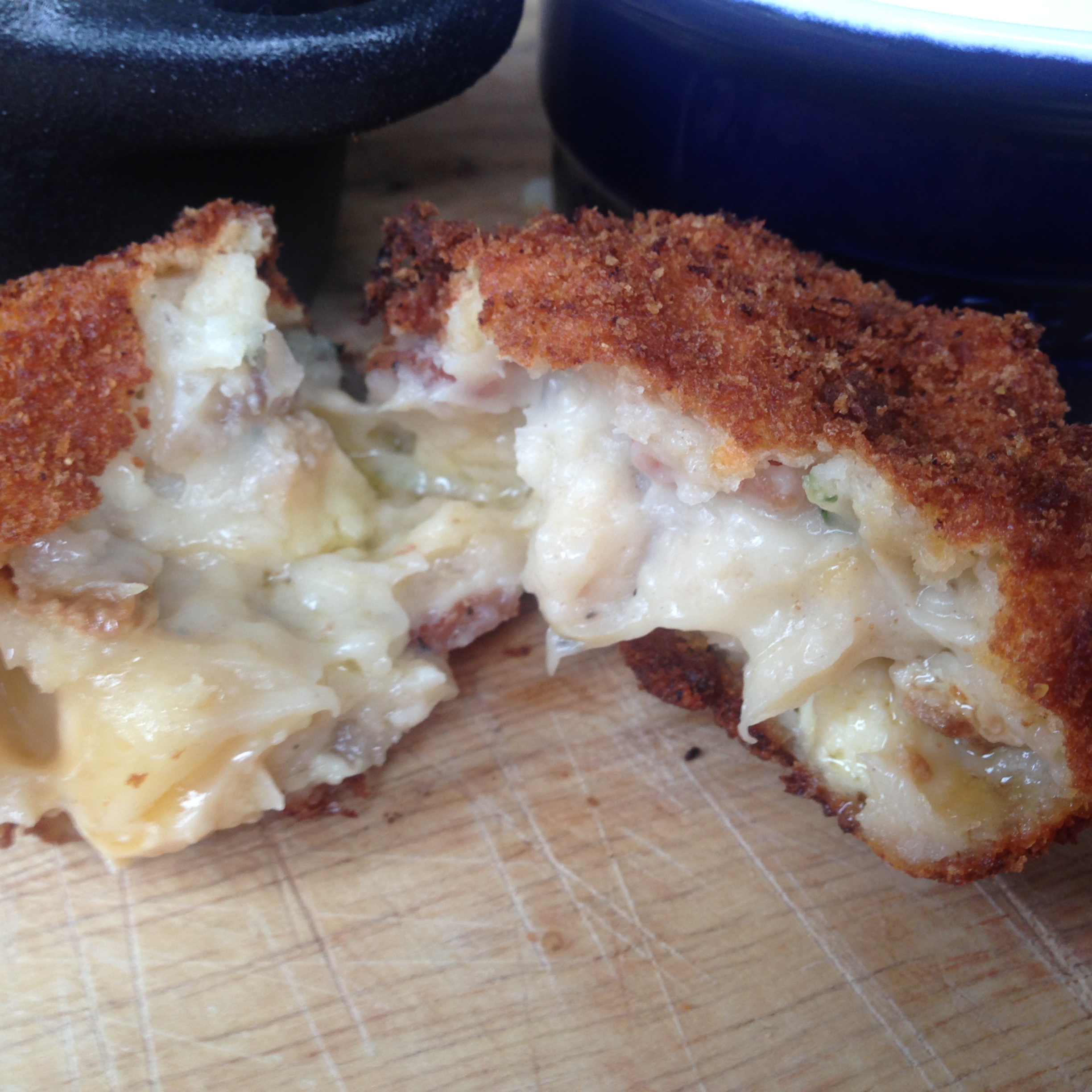 Croquettas made with local Guanciale & Young Buck Raw Blue Cheese ...